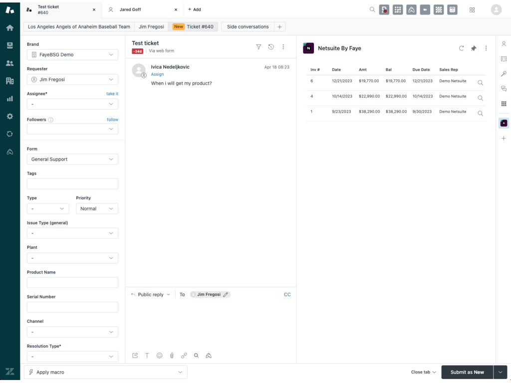 Netsuite Connector By Faye App Integration With Zendesk Support